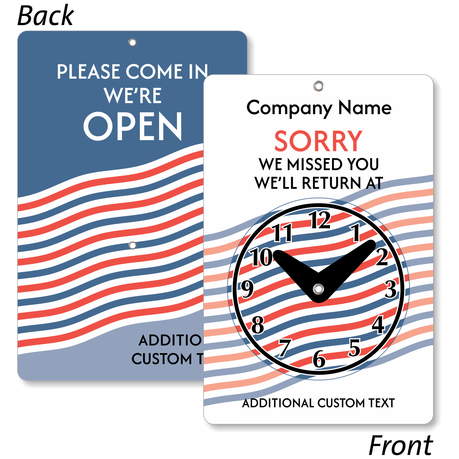 Be Back Clock Signs | We Will Return Door Signs for Business