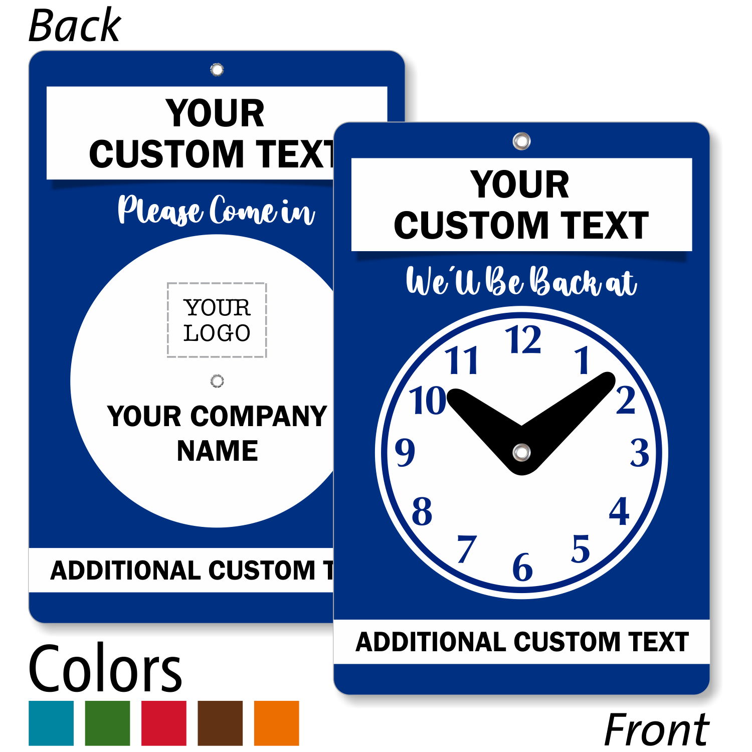 Be Back Clock Signs | We Will Return Door Signs for Business