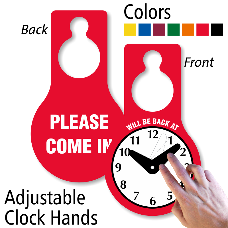 Be Back Clock Signs | We Will Return Door Signs for Business