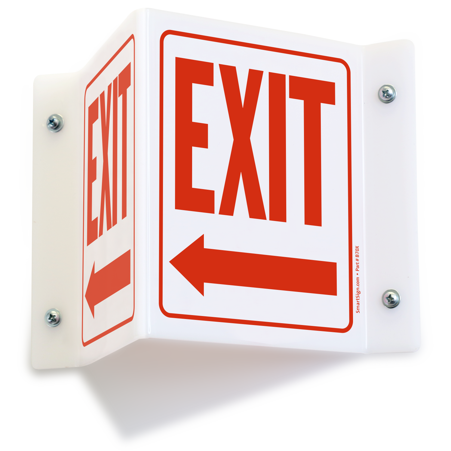 Exit with Left Arrow Signs, Projecting Exit Signs, SKU: S-4561
